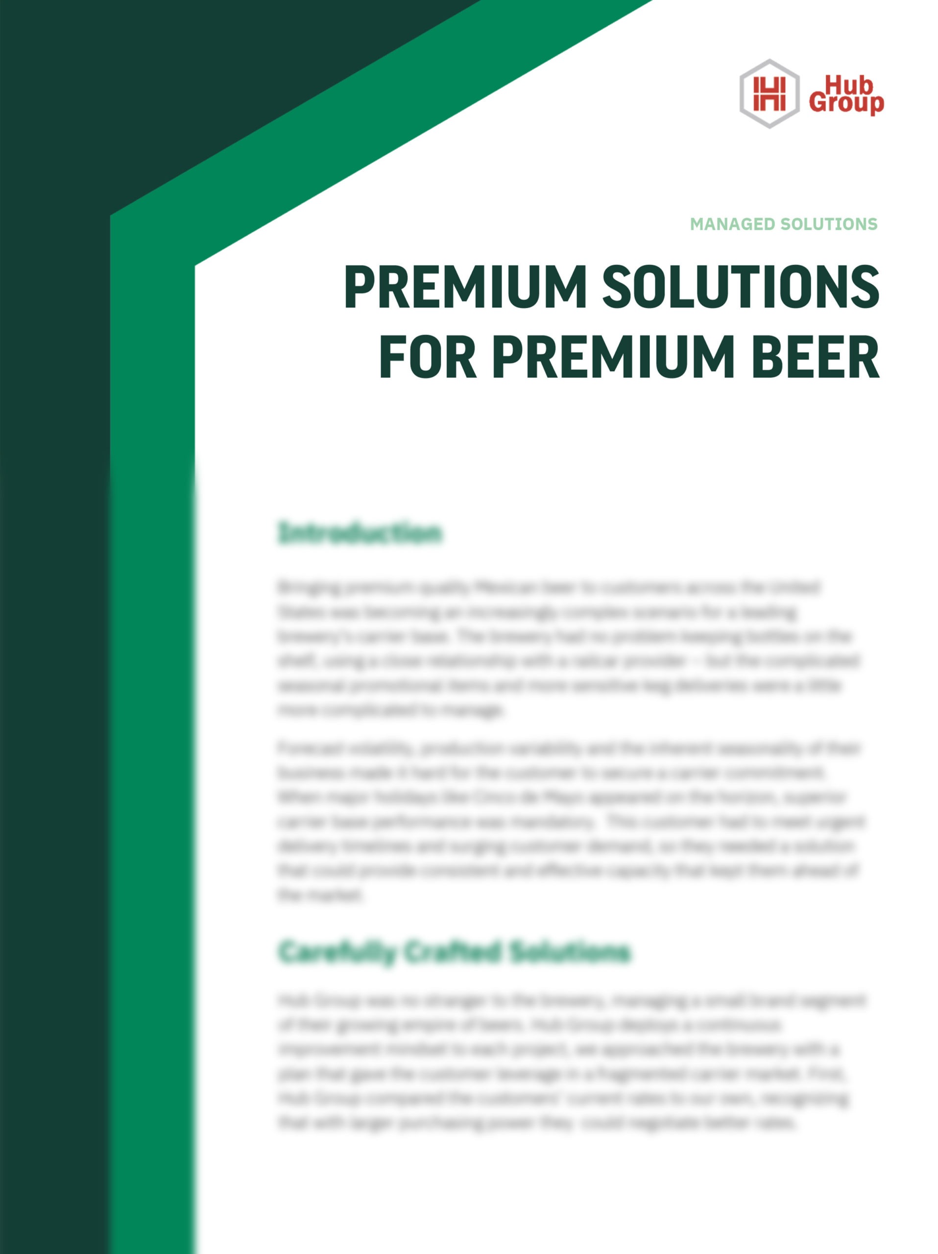Premium Solutions for Premium Beer