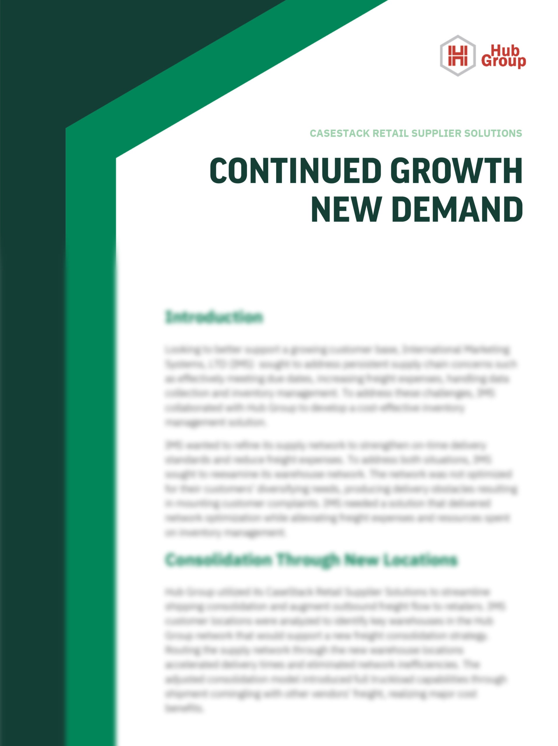 Continued New Growth Demand Supply Chain Insights | Hub Group